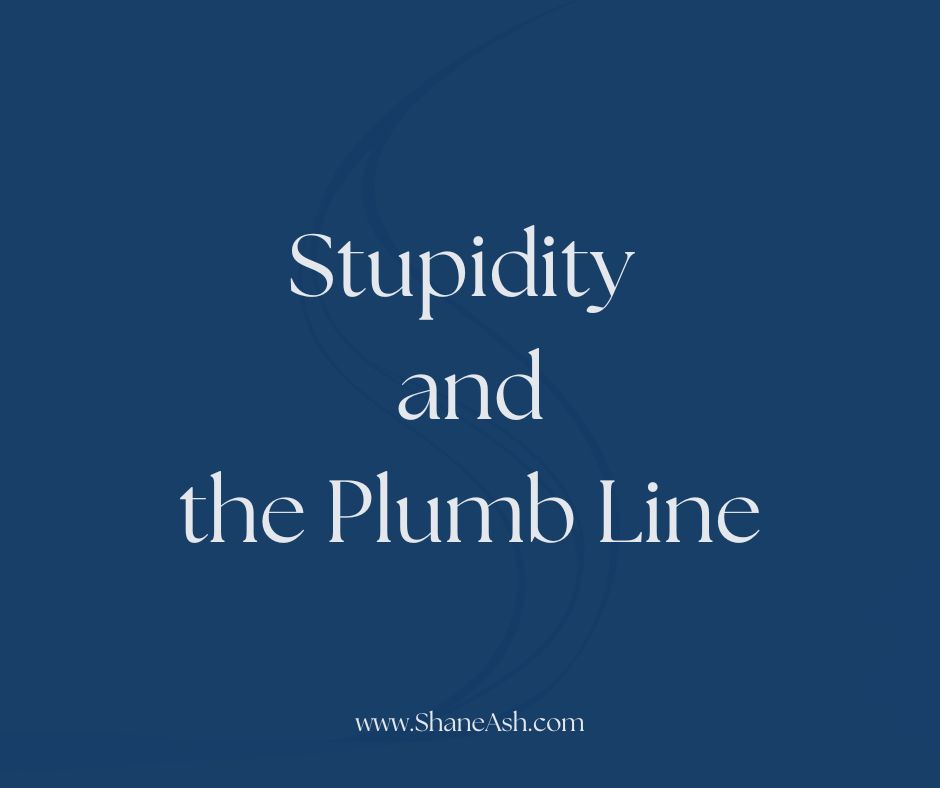 Stupidity and the Plumb Line – Shane Ash